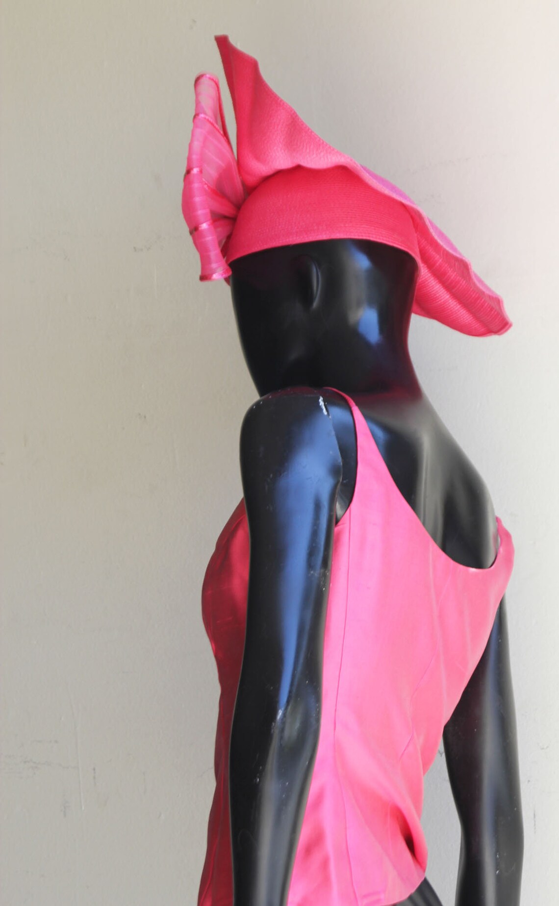 Vintage 80s Shell-inspired Hot Pink Church /derby Hat With | Etsy