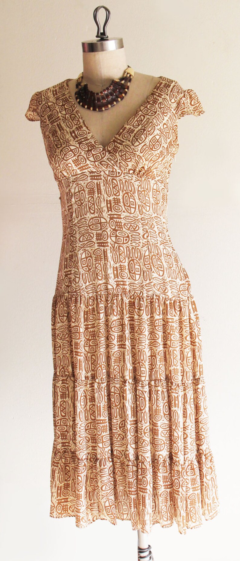 Vintage 90s Tribal Print Dress by Tracy Ewing Size: 6 - Etsy