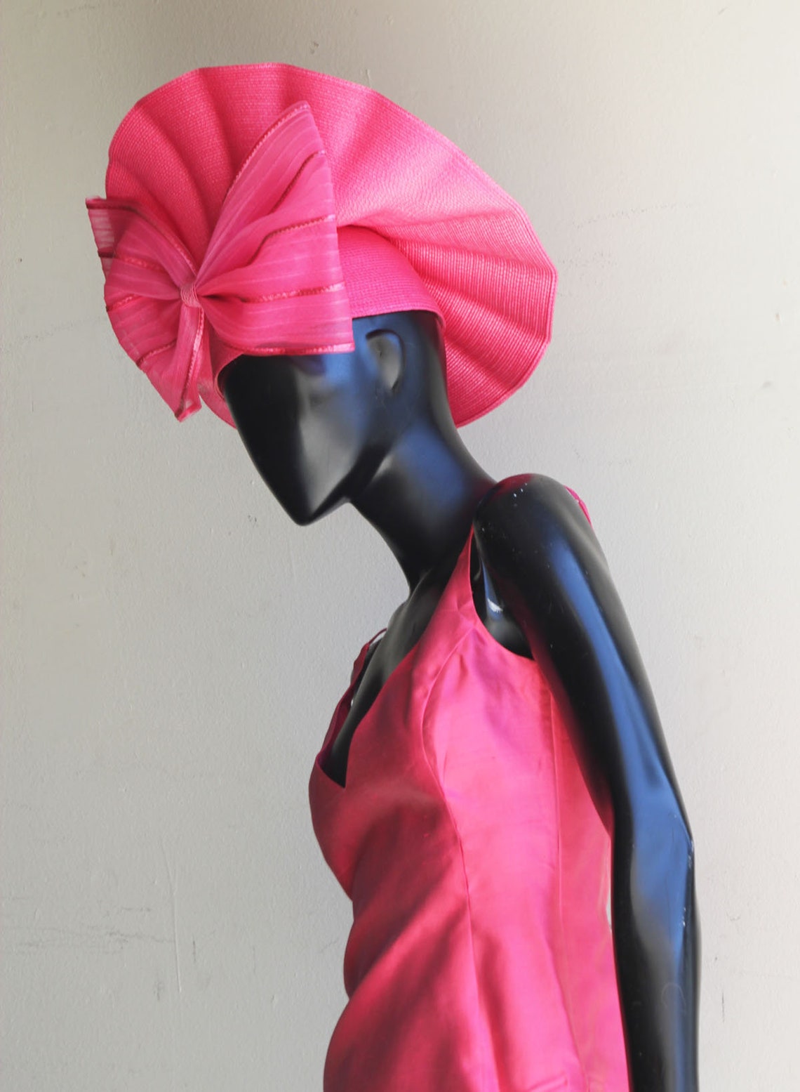 Vintage 80s Shell-inspired Hot Pink Church /derby Hat With | Etsy