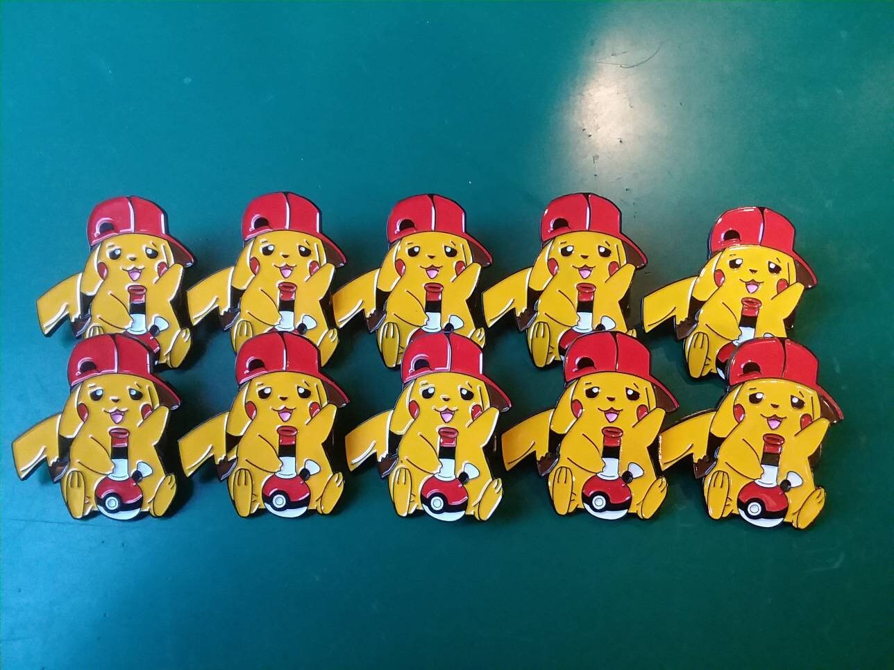 10 pack pokémon Pikachu smoking dab dabbing lapel enamel hat | Etsy
