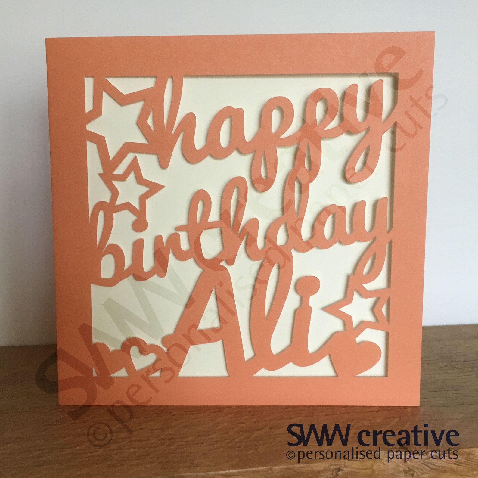 Personalised Happy Birthday Paper Cut Greetings Card Stars | Etsy