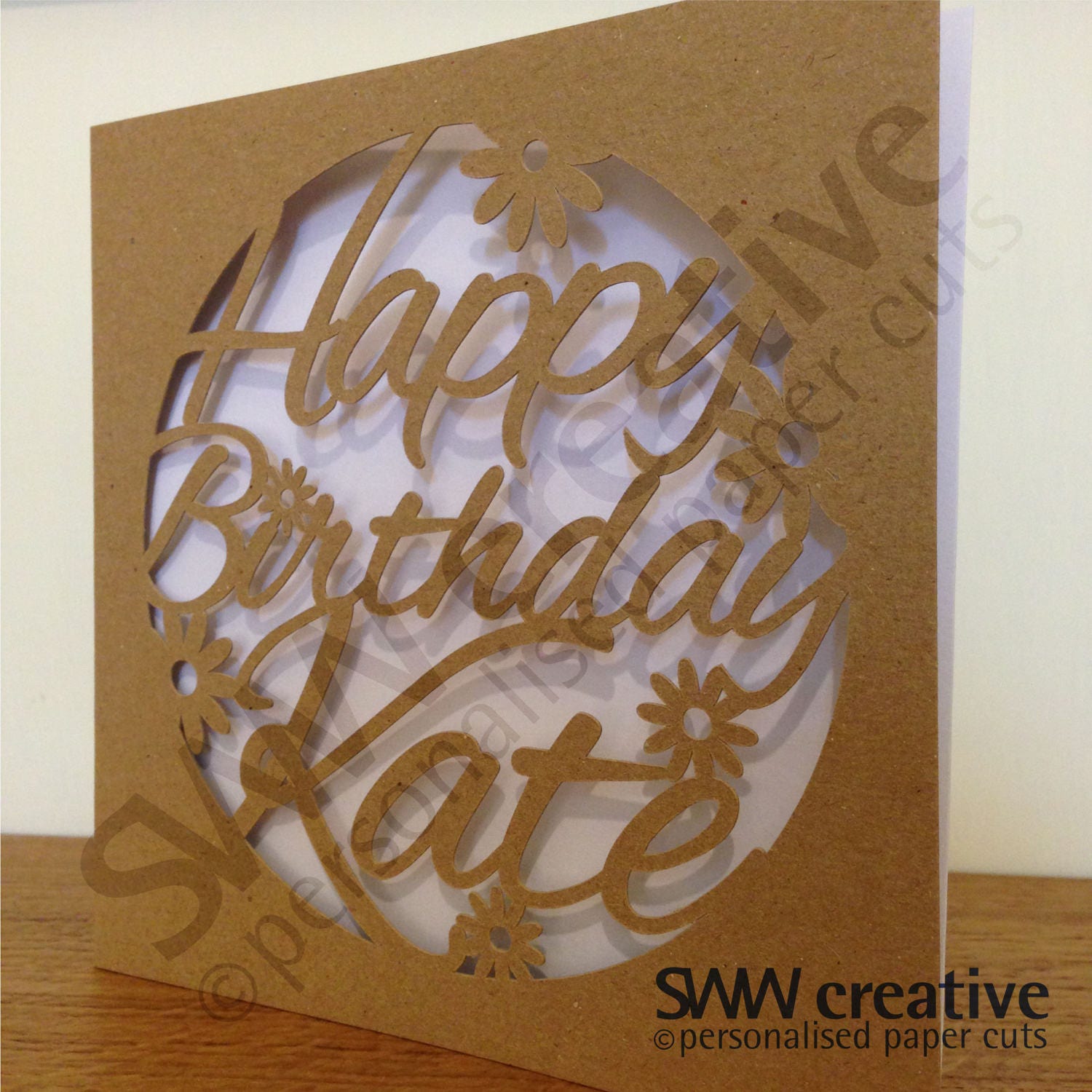 Personalised Happy Birthday Paper Cut Greetings Card Flowers | Etsy