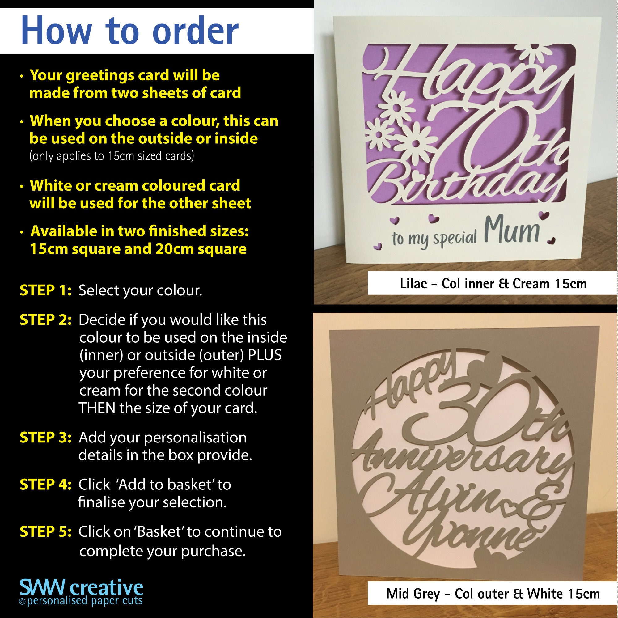 Personalised Happy Birthday Paper Cut Greetings Card | Balloons | Any ...