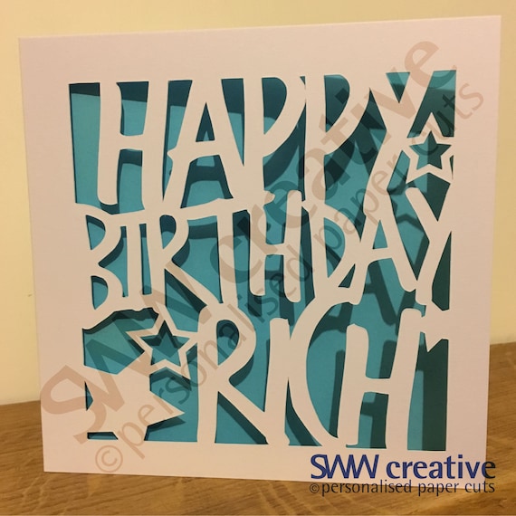 Personalised Happy Birthday Paper Cut Greetings Card Any - Etsy