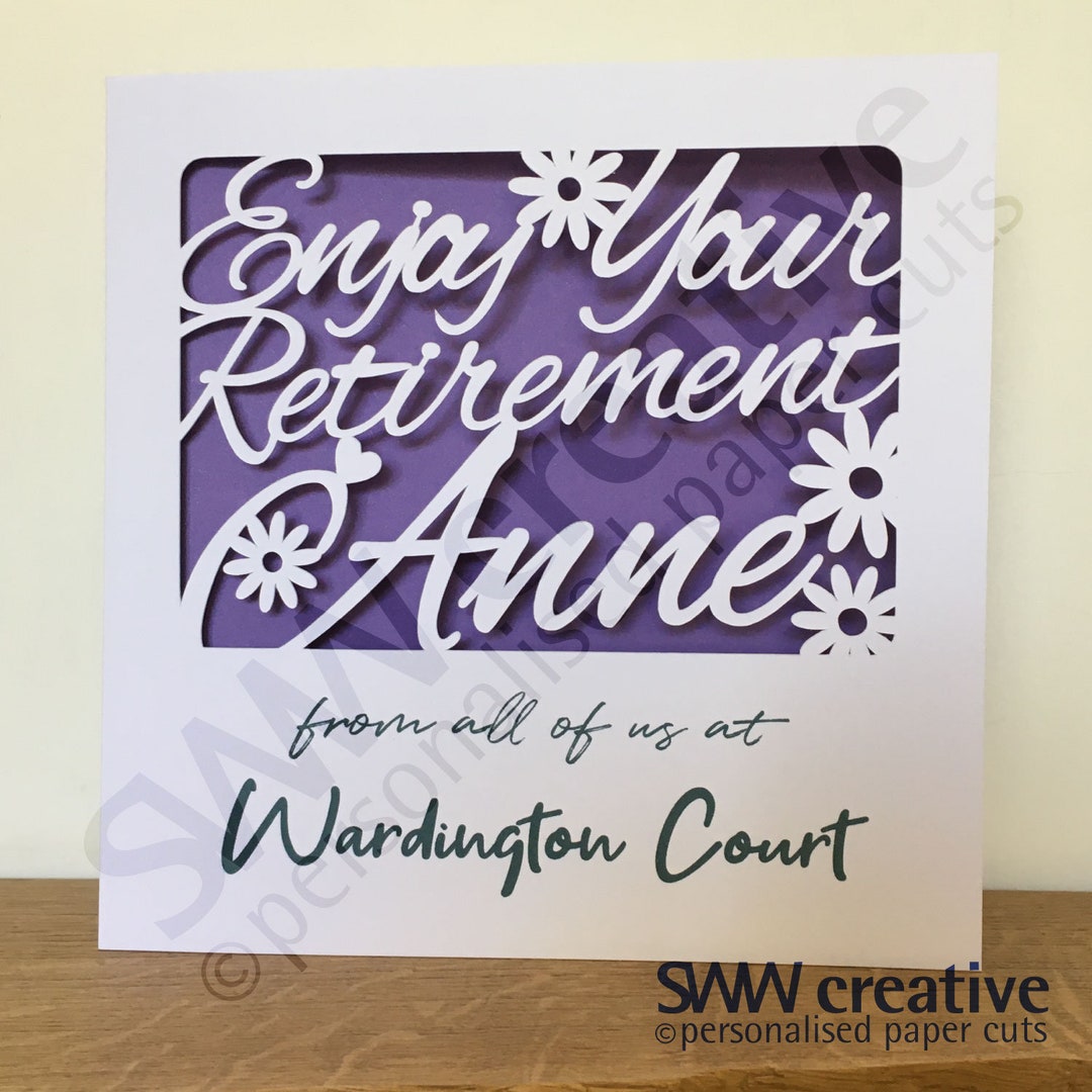 Personalised Retirement Paper Cut Card - Create Your Own Customised ...