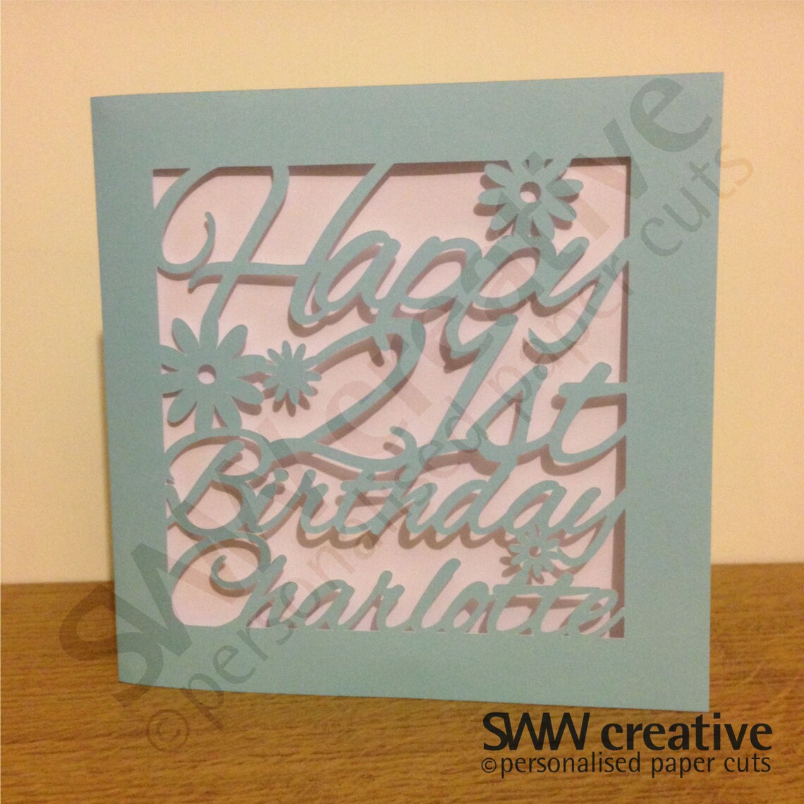 Personalised Happy Birthday Paper Cut Greetings Card Flower | Etsy