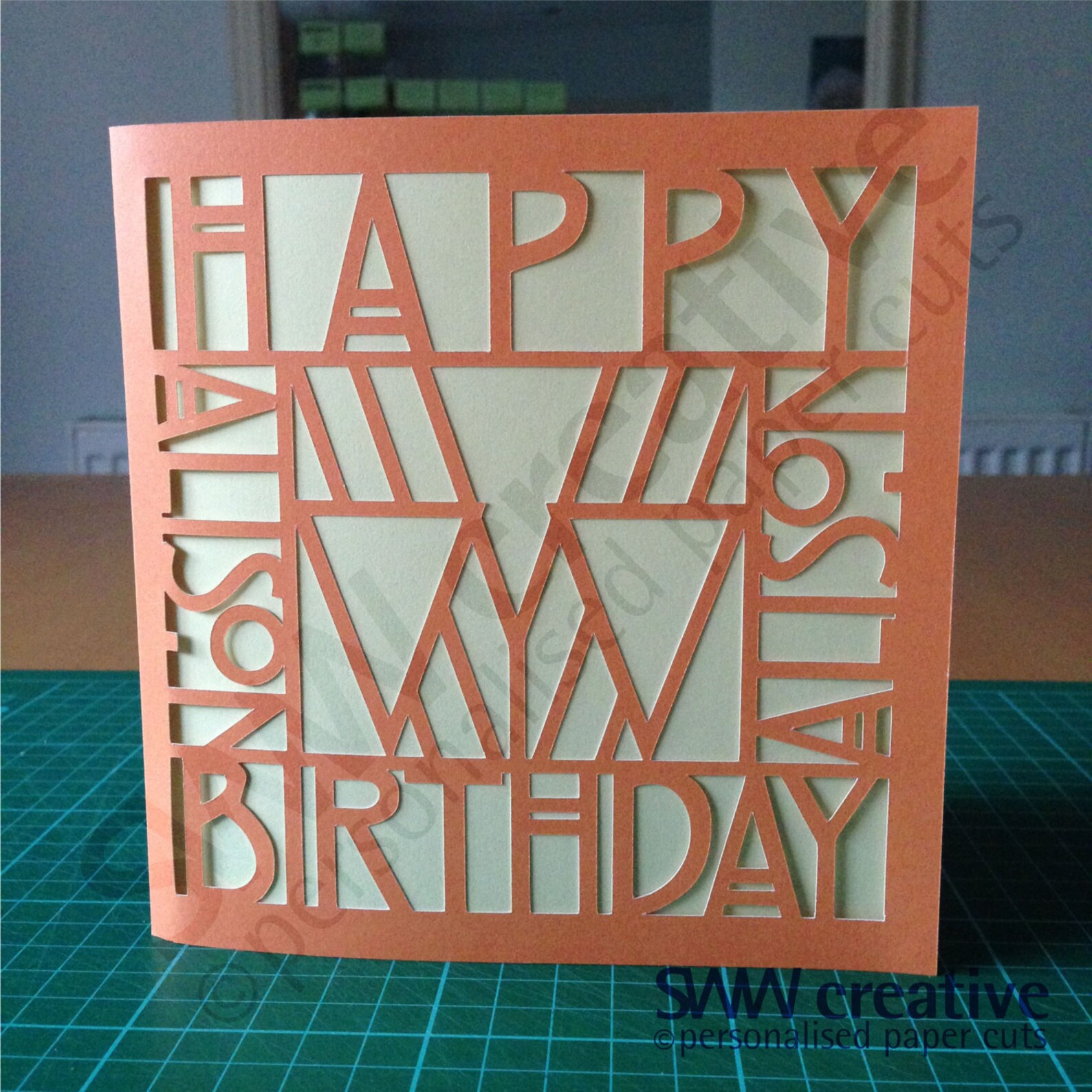 Personalised Happy Birthday Paper Cut Greetings Card Art | Etsy