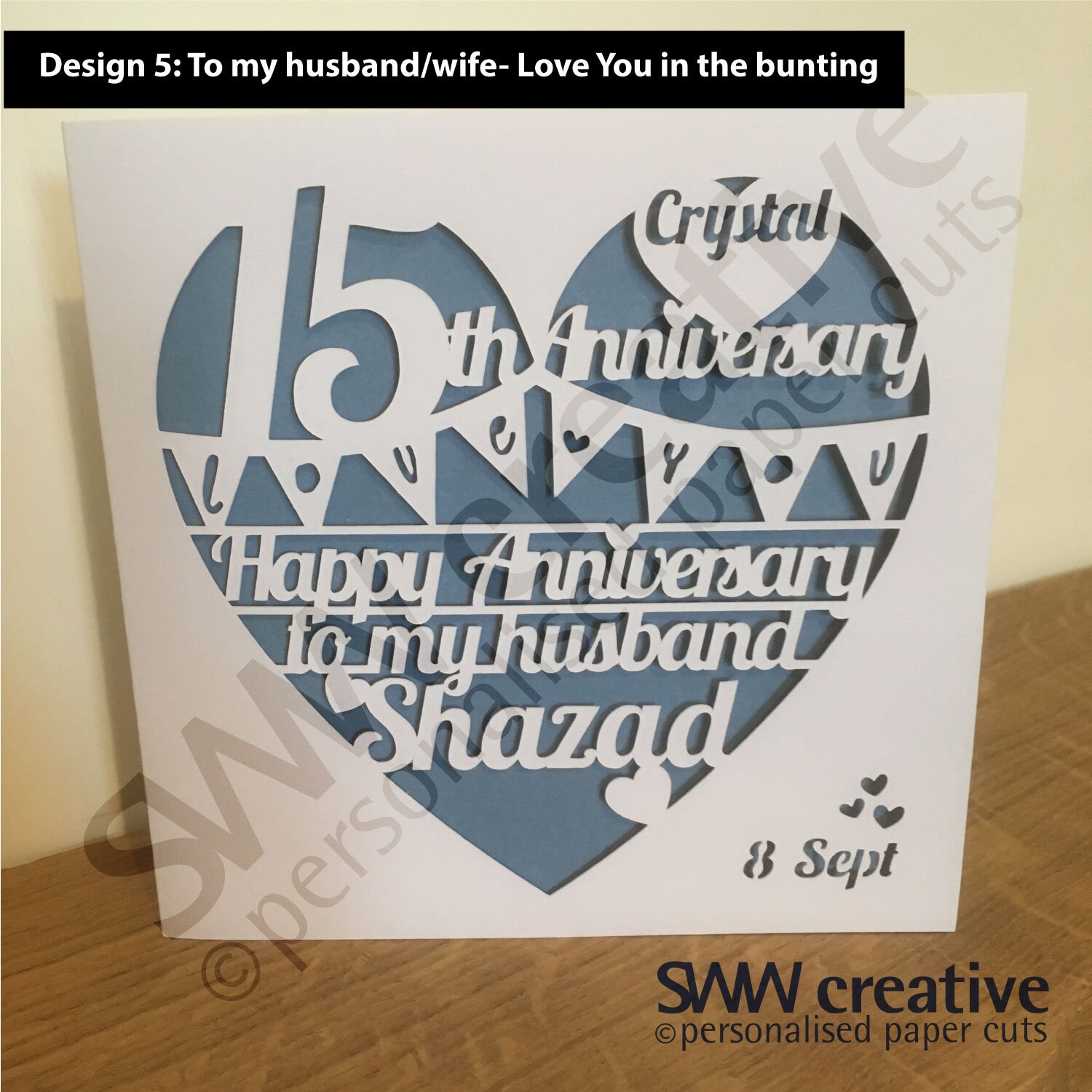 Personalised Anniversary Paper Cut Card Designs 5 & 6 1st | Etsy