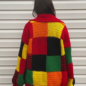Iconic Oversized Patch-work Sweater Handmade Unisex Cardigan With ...