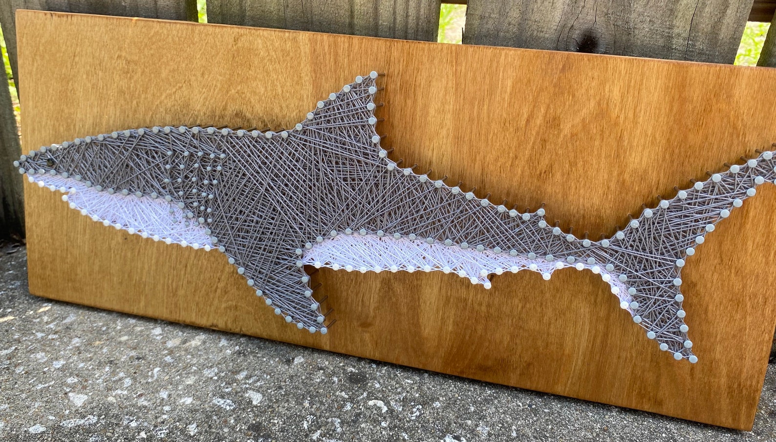 White Shark String Art Wall Hanging Shark Decor Handmade - Etsy