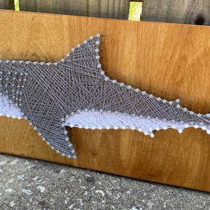 White Shark String Art Wall Hanging Shark Decor Handmade - Etsy