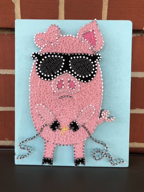 Pig in Shades String Art | Etsy