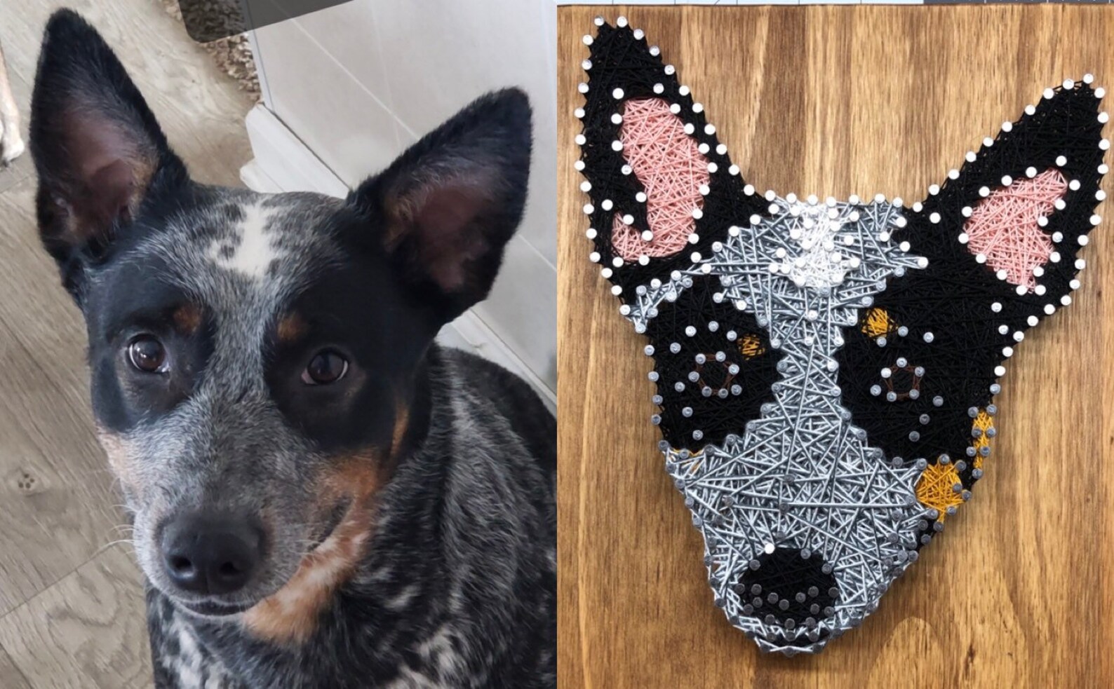 Custom Dog String Art Pet Portrait Wall Hanging Handmade Nail Art - Etsy