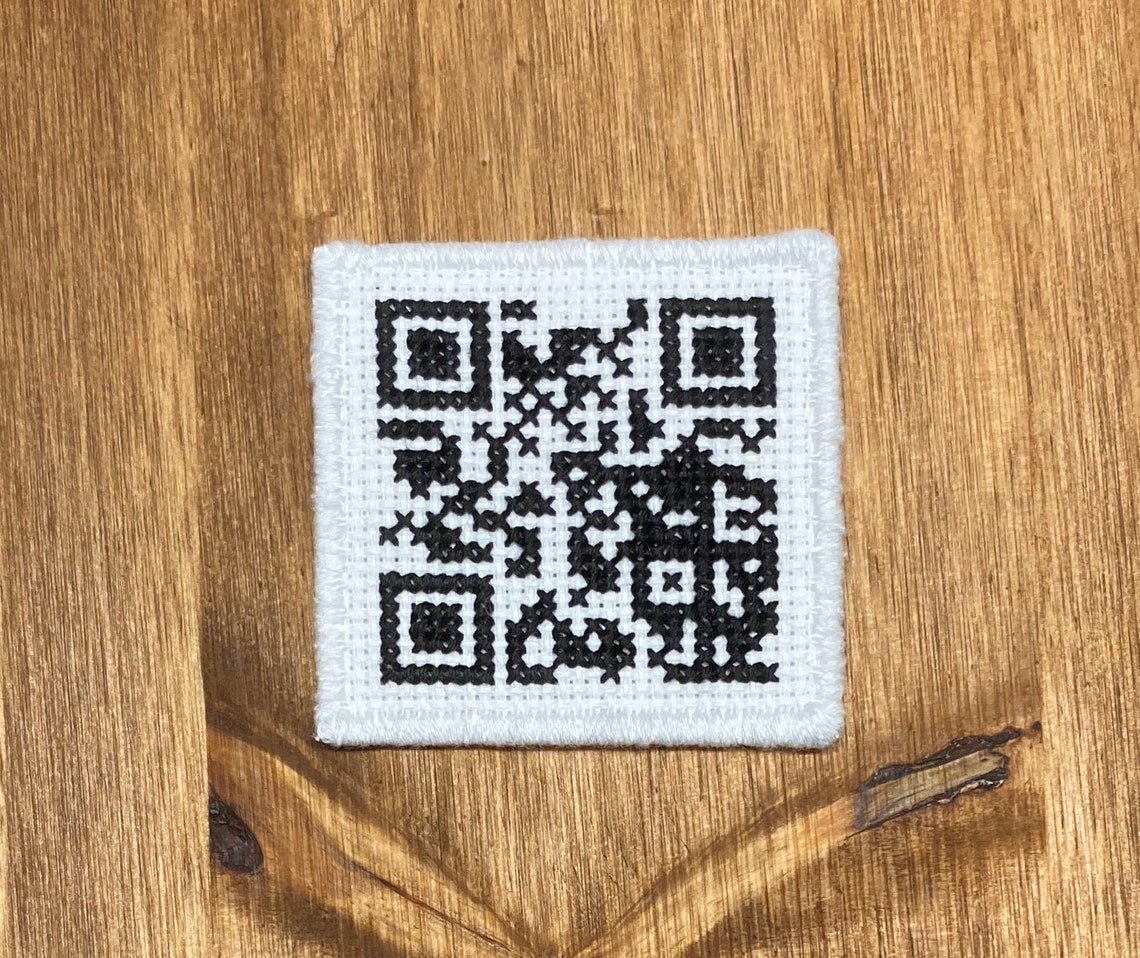 The Original Never Gonna Give You up QR Code Patch - Etsy