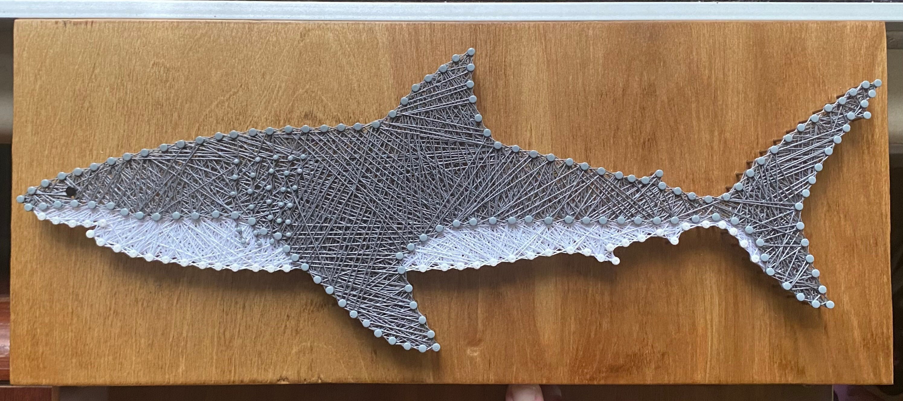 White Shark String Art Wall Hanging Shark Decor Handmade - Etsy
