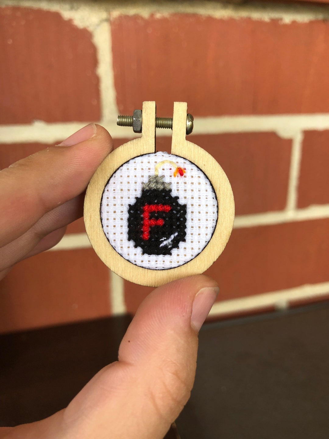Mini Cross Stitch F Bomb Magnet or Ornament - Etsy