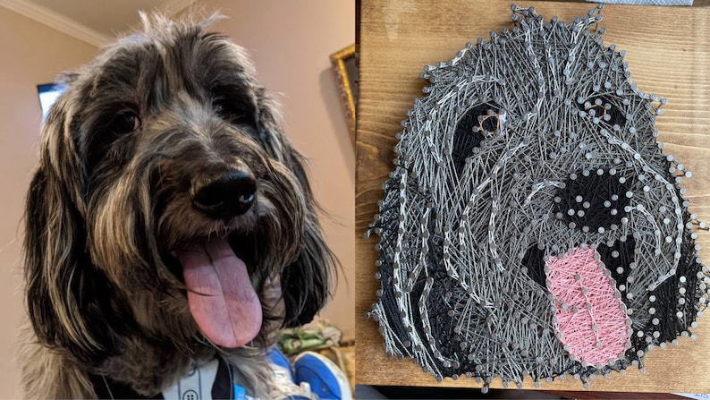 Custom Dog String Art Pet Portrait Wall Hanging Handmade Nail - Etsy