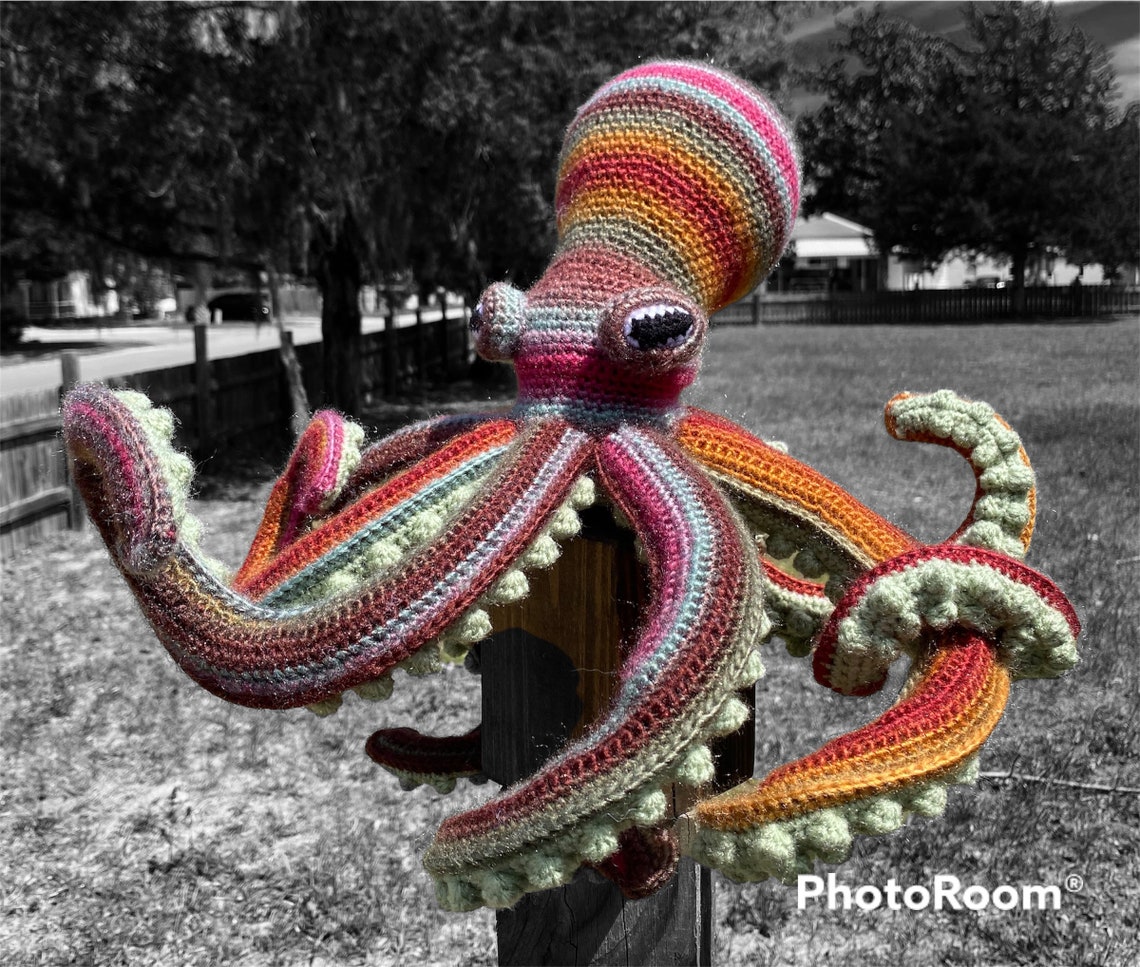 Multi Color Crochet Octopus With Tentacles Handmade Octopus - Etsy