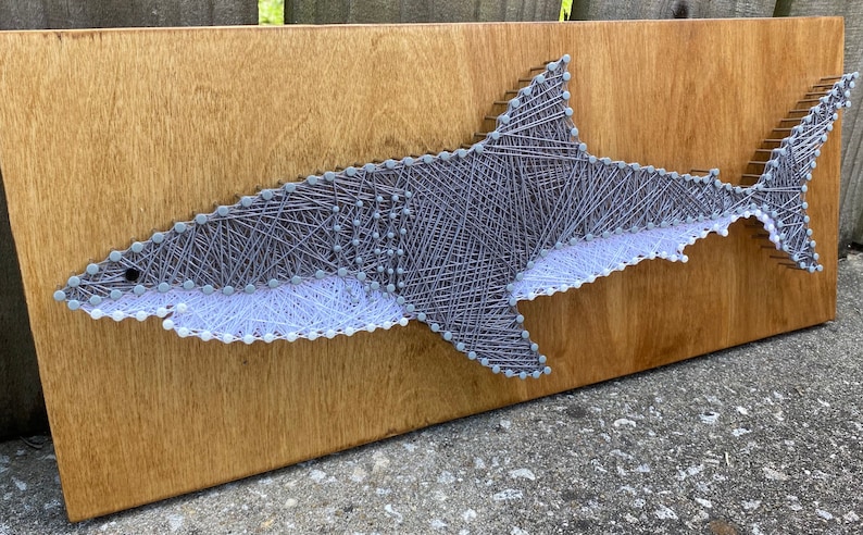 White Shark String Art Wall Hanging Shark Decor Handmade - Etsy