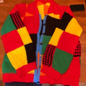 Iconic Oversized Patch-work Sweater Handmade Unisex Cardigan With ...
