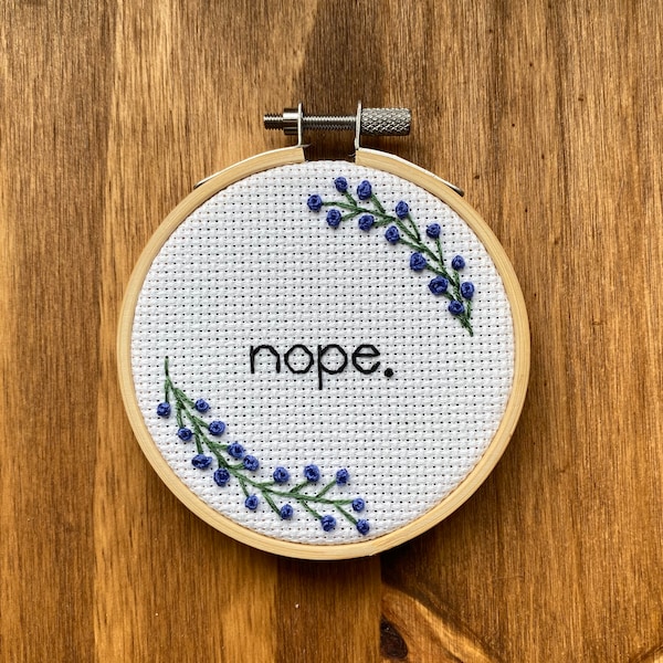 Nope Embroidery - Etsy