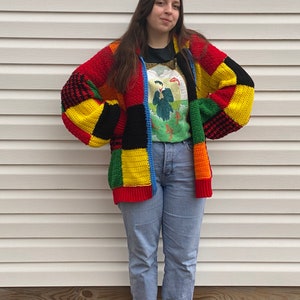 Iconic Oversized Patch-work Sweater Handmade Unisex Cardigan With ...