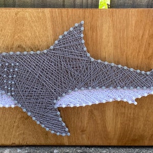 White Shark String Art Wall Hanging Shark Decor Handmade - Etsy