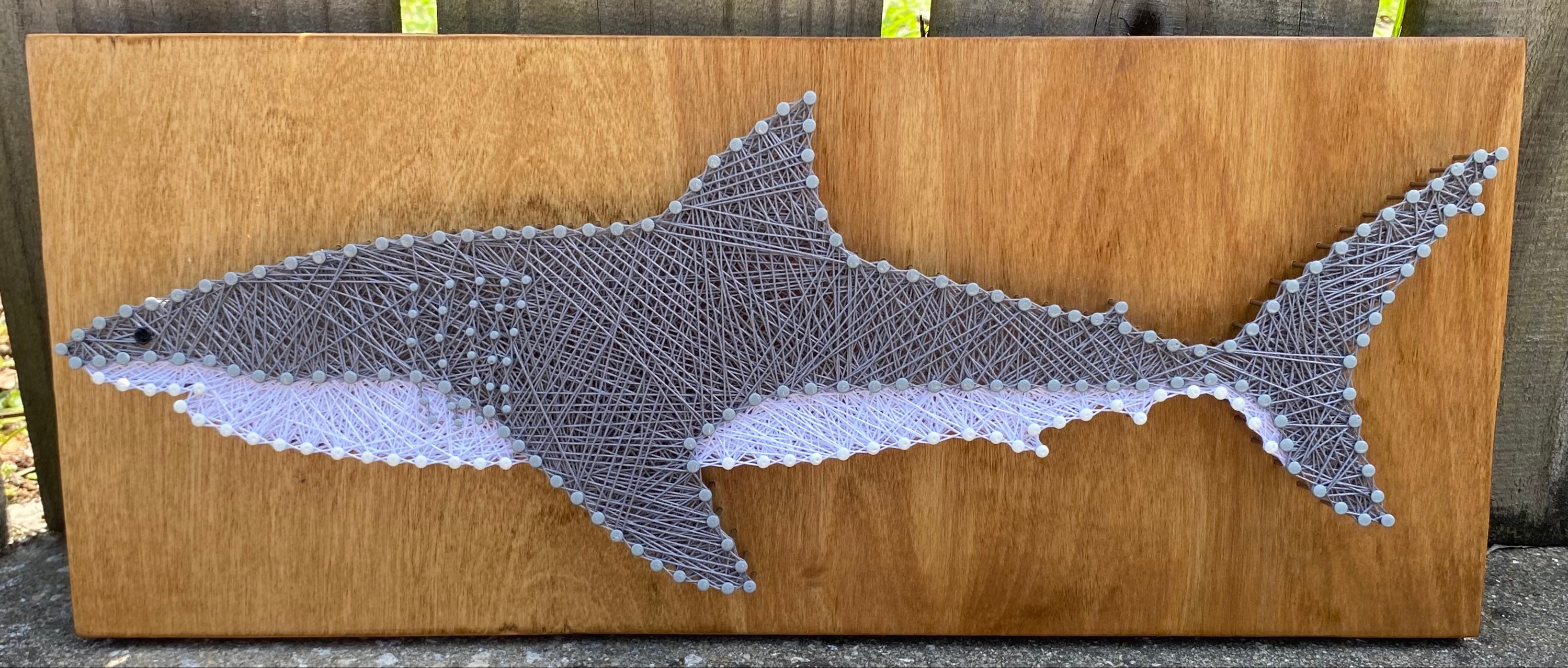 White Shark String Art Wall Hanging Shark Decor Handmade - Etsy