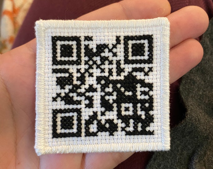 The Original Never Gonna Give You up QR Code Patch - Etsy