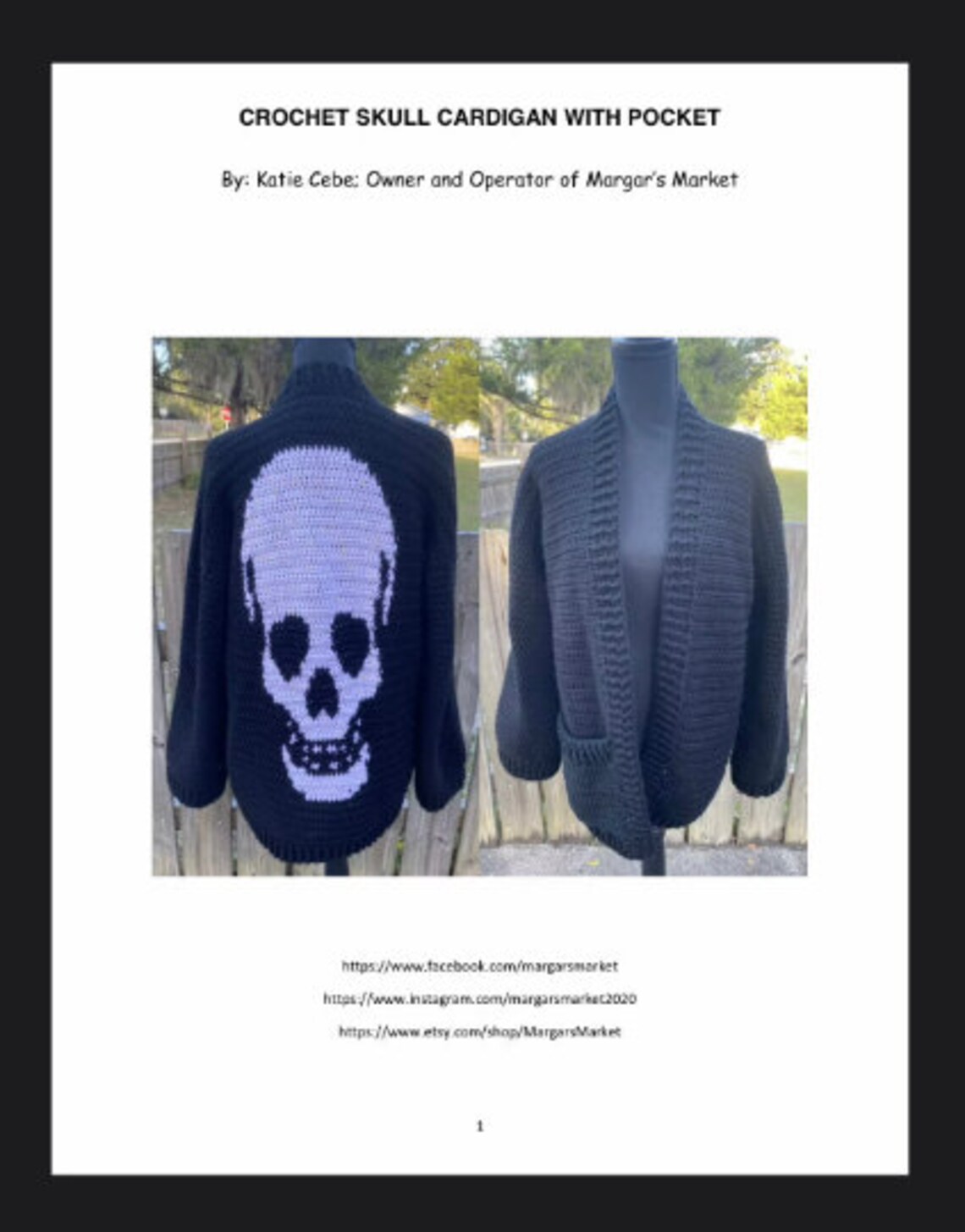 Crochet Skull Cardigan Pattern Crochet Sweater Pattern TOO | Etsy