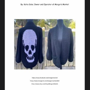 Crochet Skull Cardigan Pattern Crochet Sweater Pattern TOO - Etsy