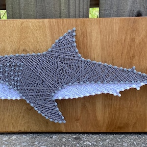 White Shark String Art Wall Hanging Shark Decor Handmade - Etsy