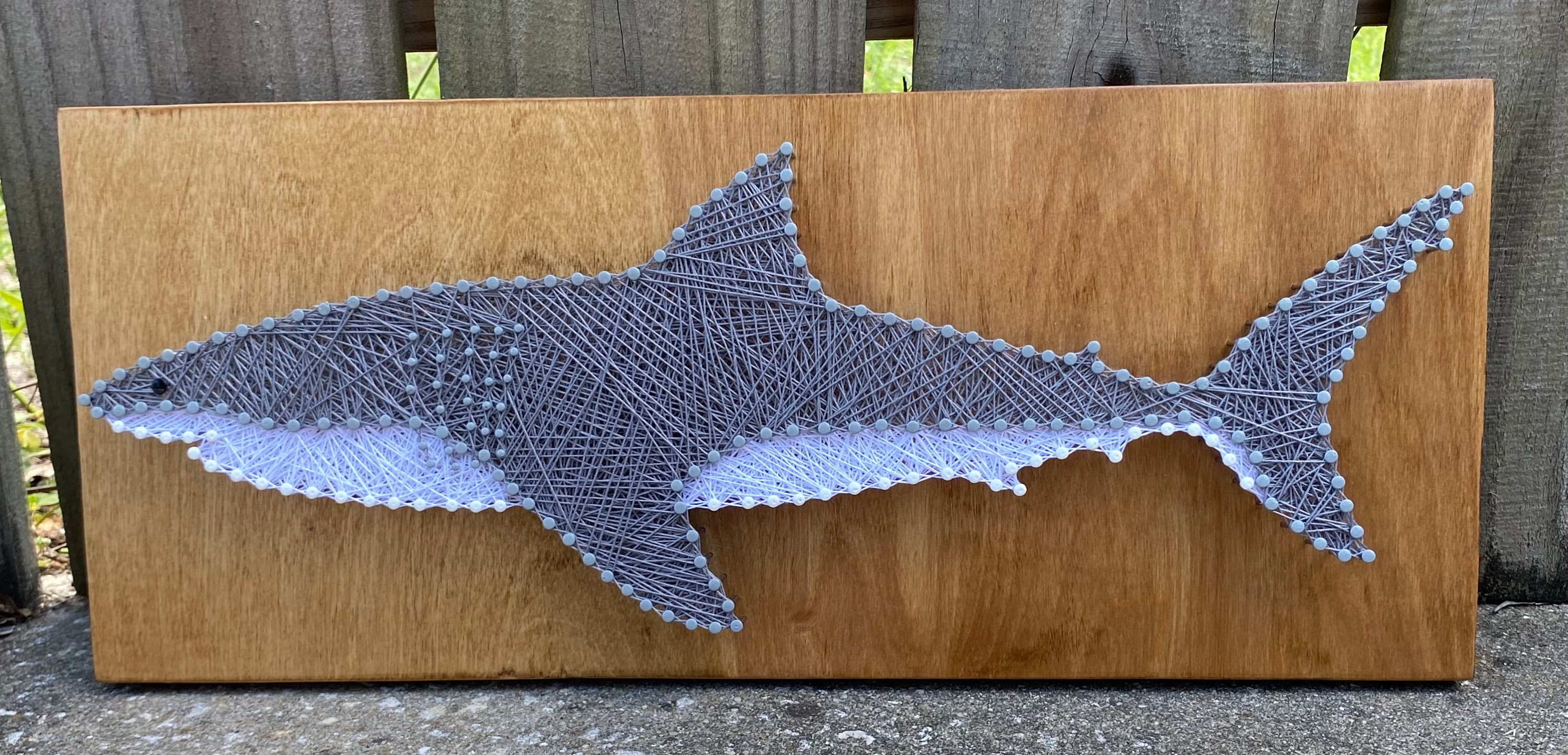 White Shark String Art Wall Hanging Shark Decor Handmade - Etsy