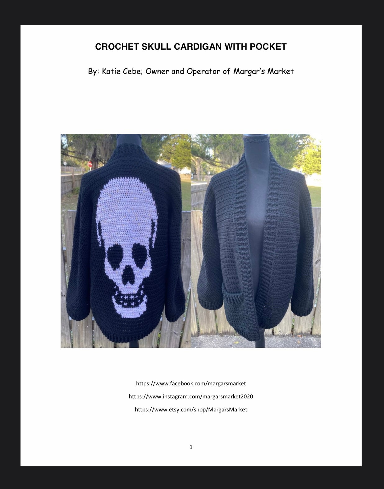 Crochet Skull Cardigan Pattern Crochet Sweater Pattern - Etsy