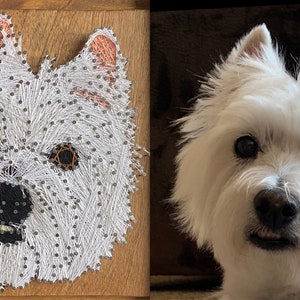 Custom Dog String Art Pet Portrait Wall Hanging Handmade Nail Art - Etsy