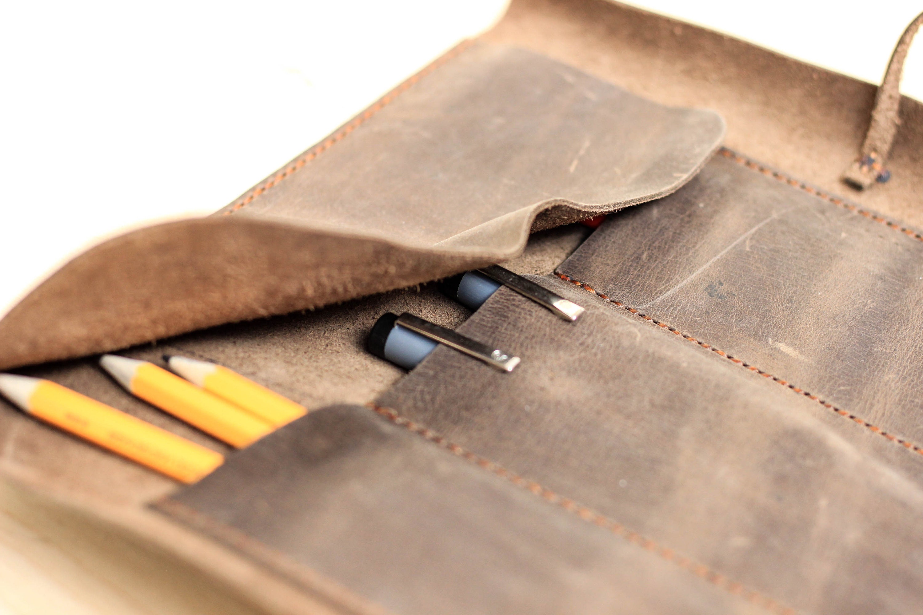 Leather Pens Roll Case Pencil Case Roll Art Accessories - Etsy