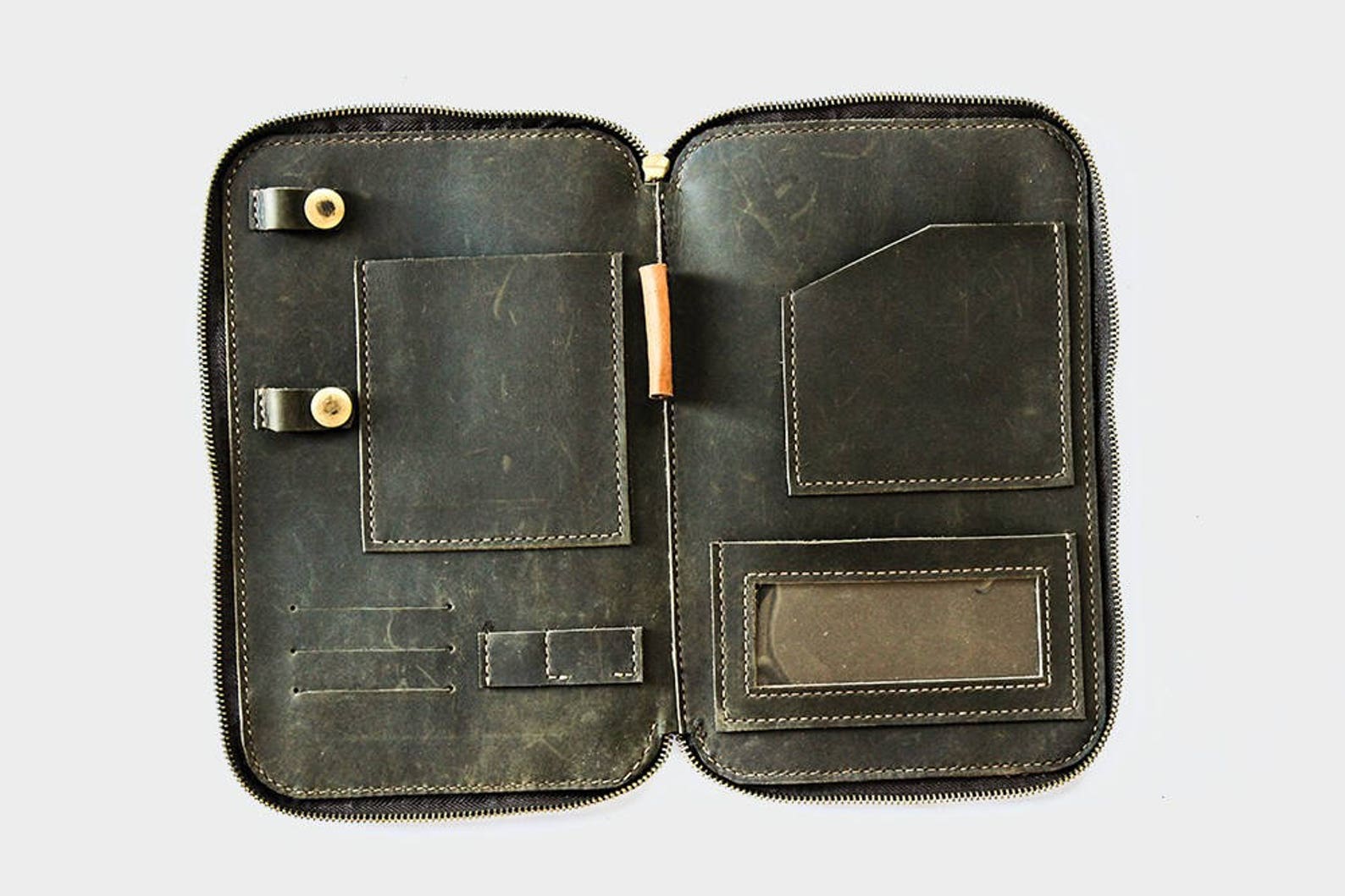 Leather Portfolio Case Travel Business Document Organizer - Etsy