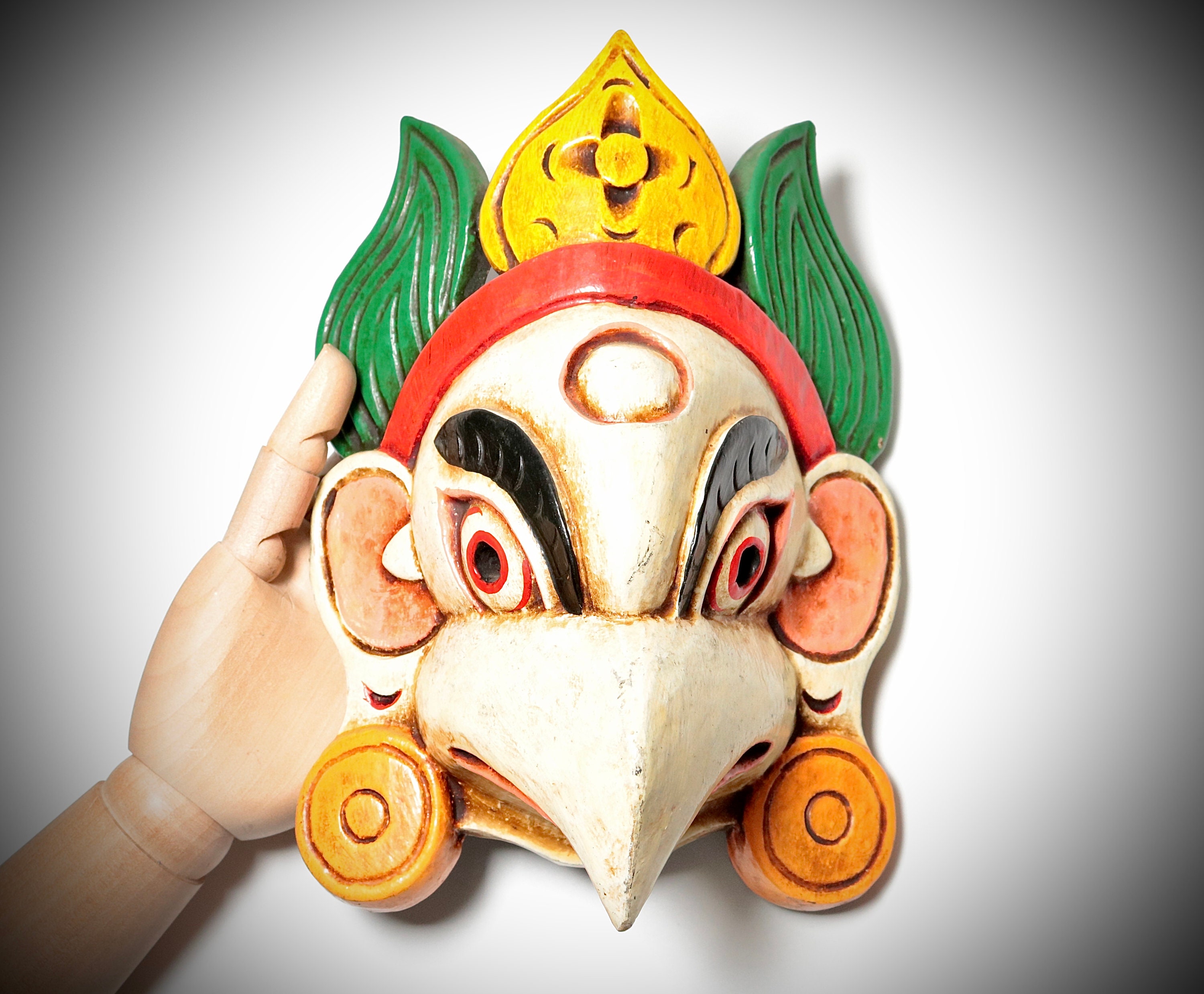 Carved wooden Garuda Mask Garuda Wooden mask | Etsy