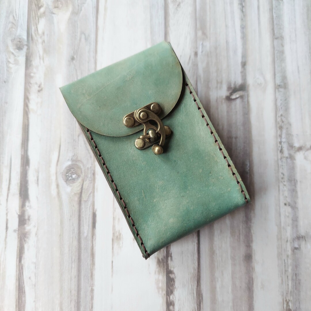 Handmade Leather Tarot Card Case in Moonlight Blue. Distressed Leather ...