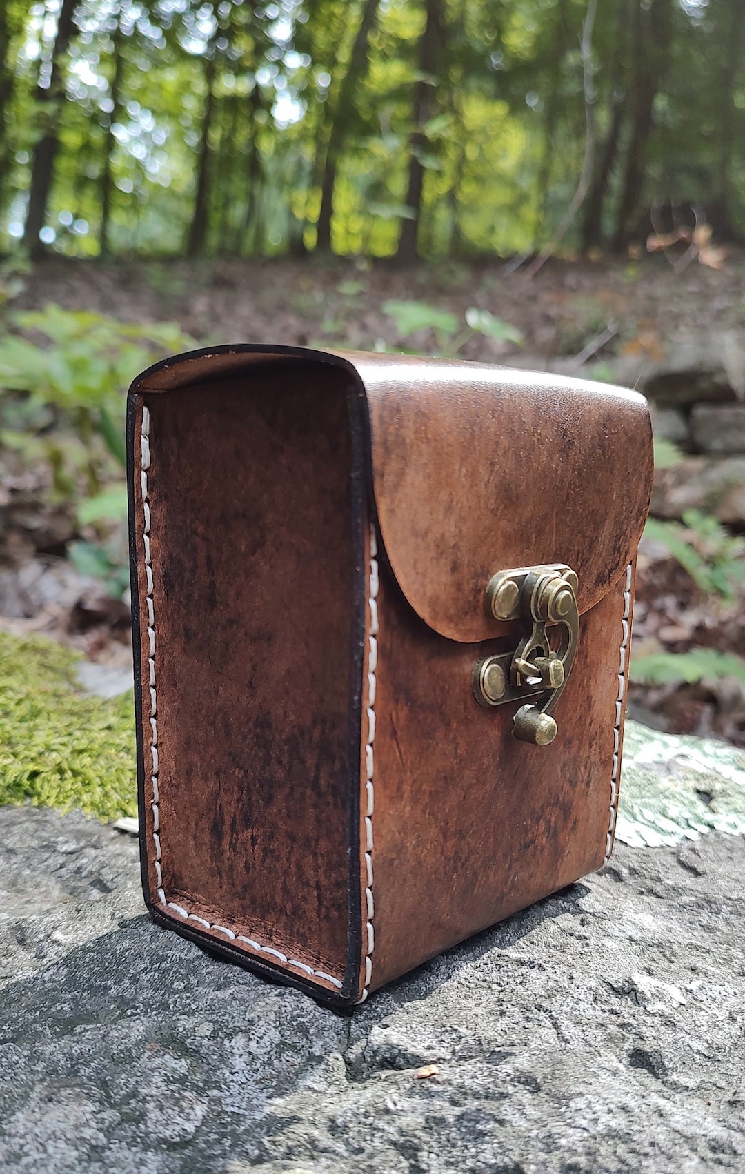 XL Game Deck Case in Frontier Brown. Distressed Premium Leather Deck ...