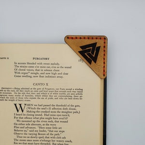 Valknut Viking Symbol Hand Made Premium Leather Corner Bookmark, Viking ...