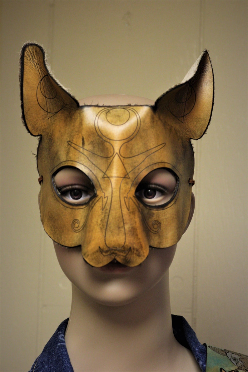 Leather Egyptian Lioness / Cat / Bastet / Bast Mask. Hand - Etsy