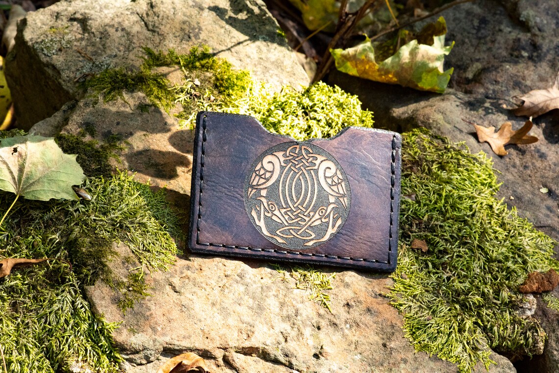 Odins Ravens Black Minimalist Leather Card Wallet Slim - Etsy