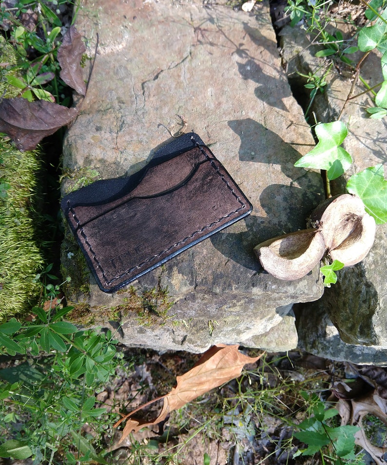 Odins Ravens Black Minimalist Leather Card Wallet Slim - Etsy