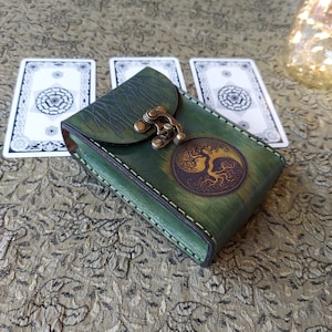 Tree of Life Leather Tarot Card Case. Handmade Premium Leather Tarot ...