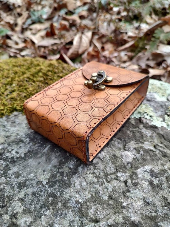 Antique Amber Bee Hive Premium Leather Tarot Card Case. | Etsy