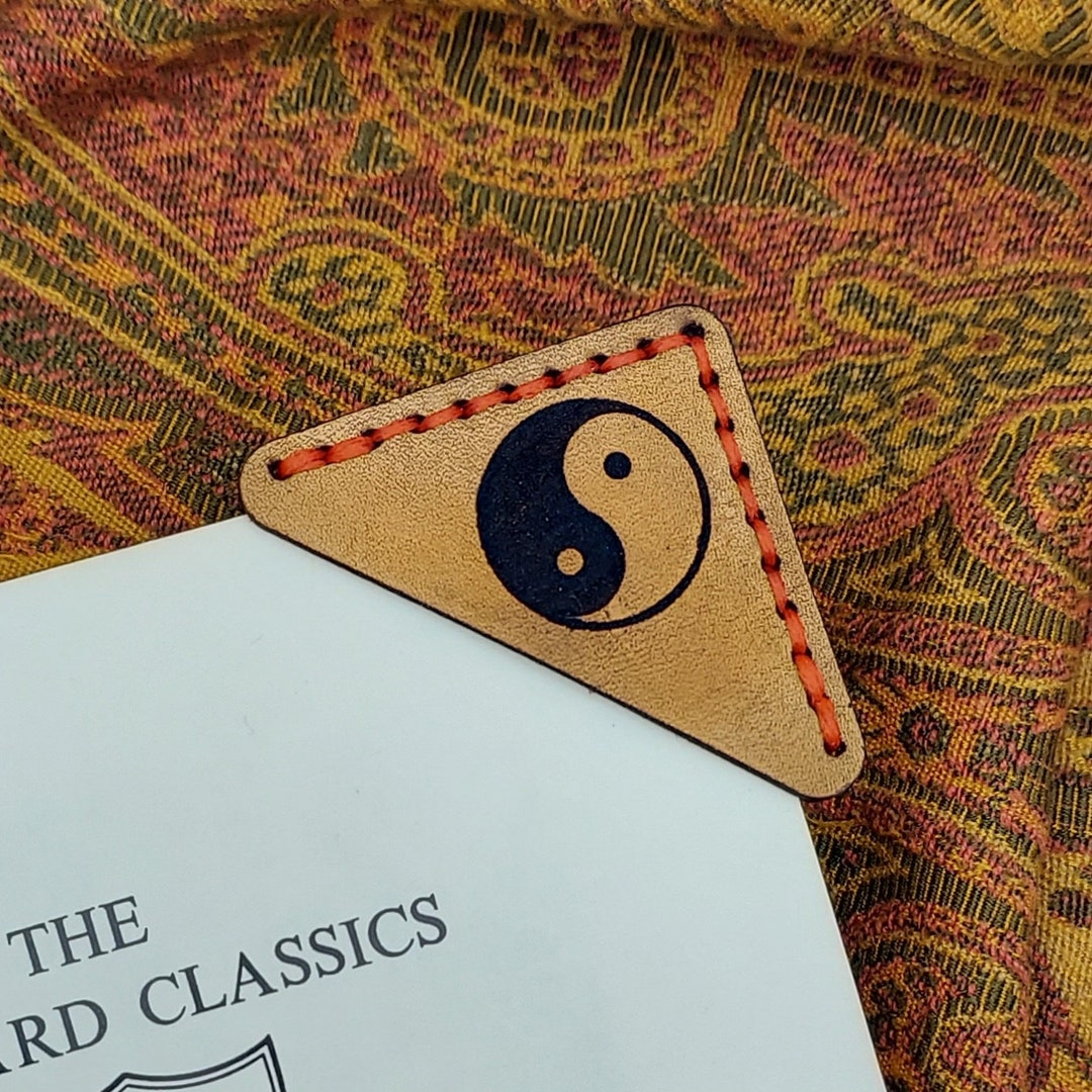 Yin Yang Hand Made Premium Leather Corner Bookmark, Chinese Yin Yang ...