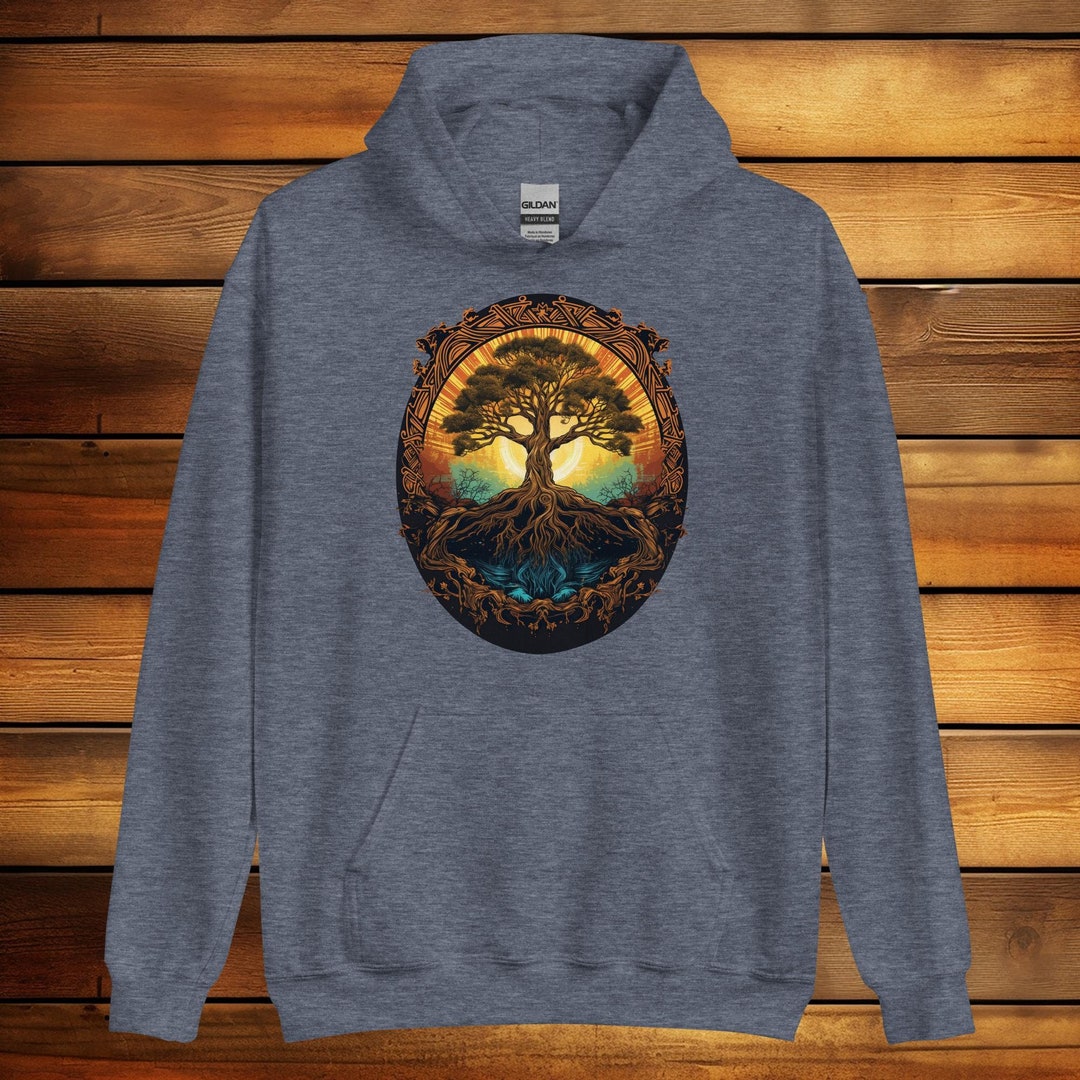 Tree of Life Comfortable All Day Wear Hoodie, Yggdrasil in Front of the ...