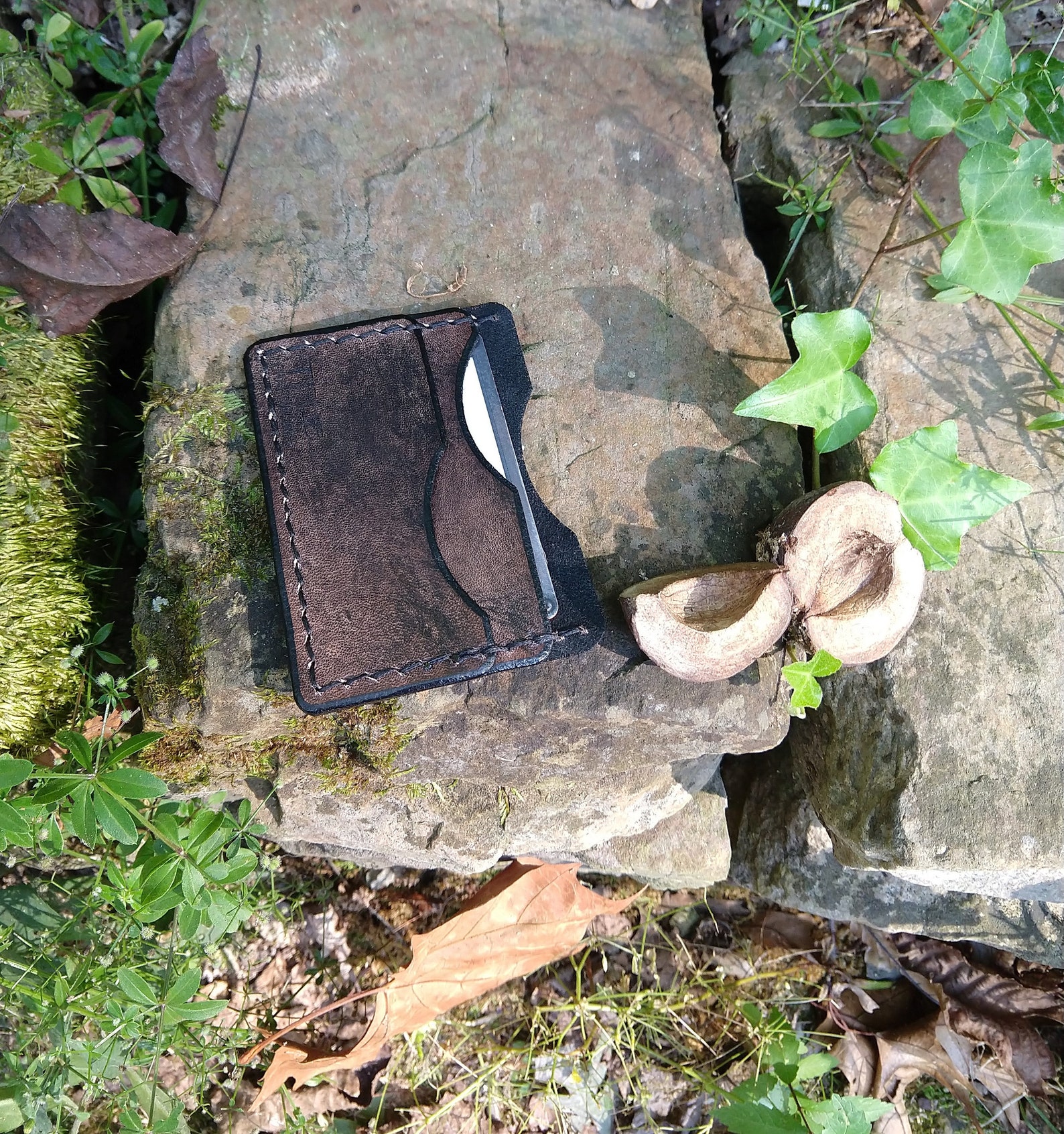 Odins Ravens Black Minimalist Leather Card Wallet Slim - Etsy