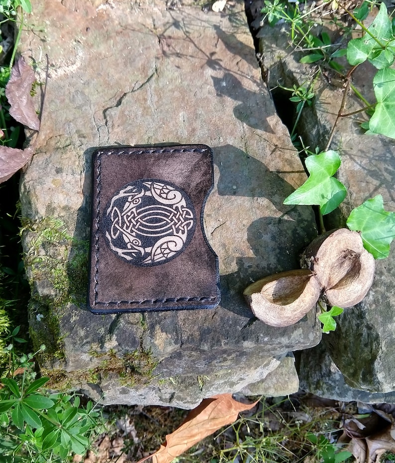 Odins Ravens Black Minimalist Leather Card Wallet Slim - Etsy